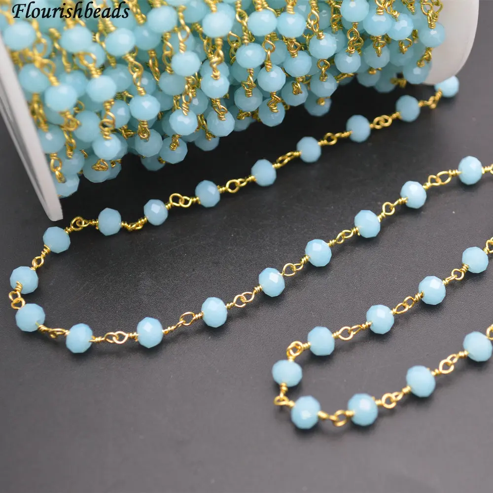 10 Meters Anti Rust Gold Color Wire Linked 2X4mm / 4x6mm Faceted ...