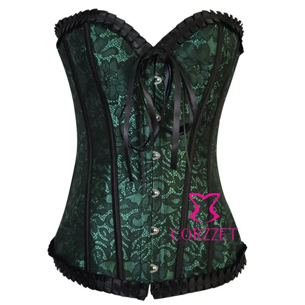 Hot Lace Up Boned Green Strapless Sexy Corset Top Burlesque Bustier