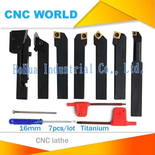 16mm 7pcs/set indexable carbide turning lathe cutter tool set with ...