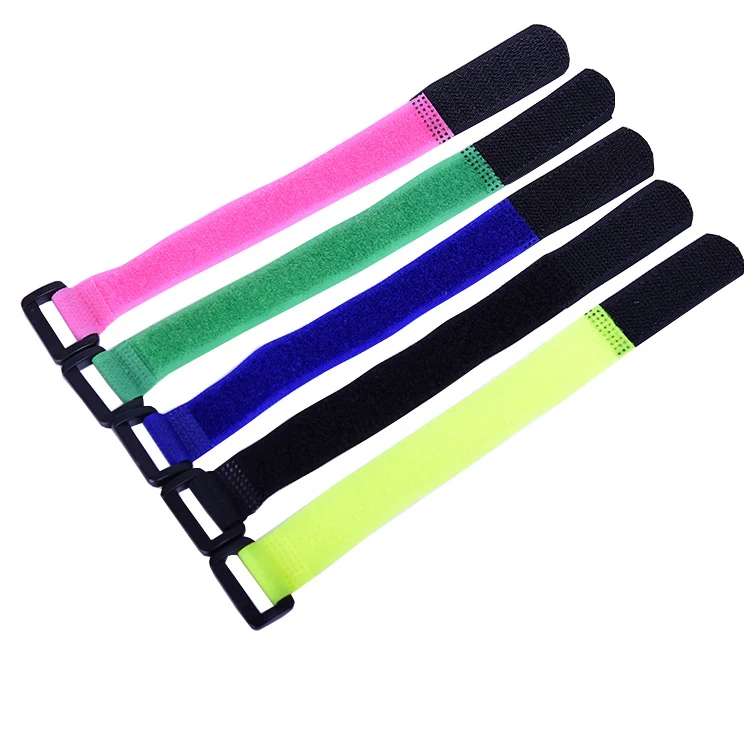 10 Pcs 2x20cm Magic Nylon Sticker Ribbon Adhesive Hooks Loops Round