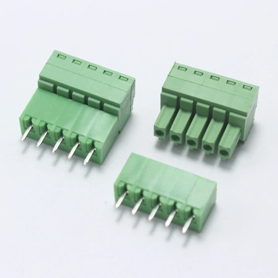 2pcs 5Pin Pluggable Terminal Block 5P Straight Pin PTB Plug + jack for ...