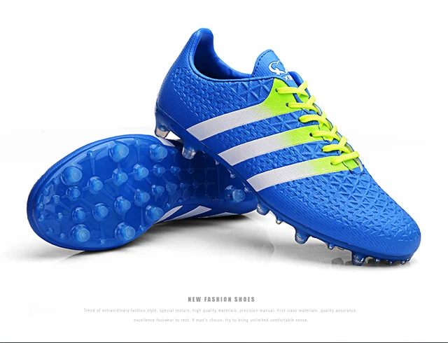 KIDS SOCCER SHOES CLEATS BLUE LIGHTWEIGHT,NEW YOUTH football boots size ...