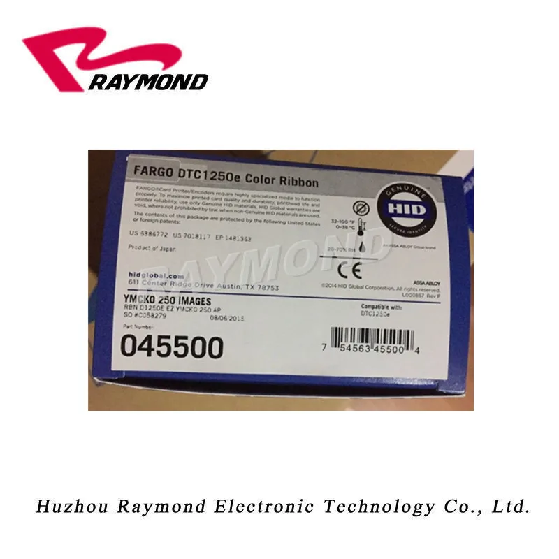 2PCS Original Fargo 045500 YMCKO 250 인쇄 컬러 리본 (045000 대체),DTC1000 및 ...