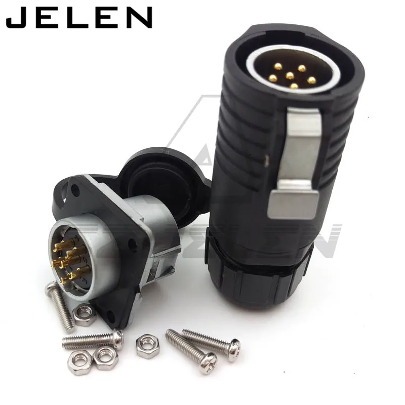 XHE20-IP68-weatherproof-male-female-6-pin-connectors-Current-Rating-12A ...