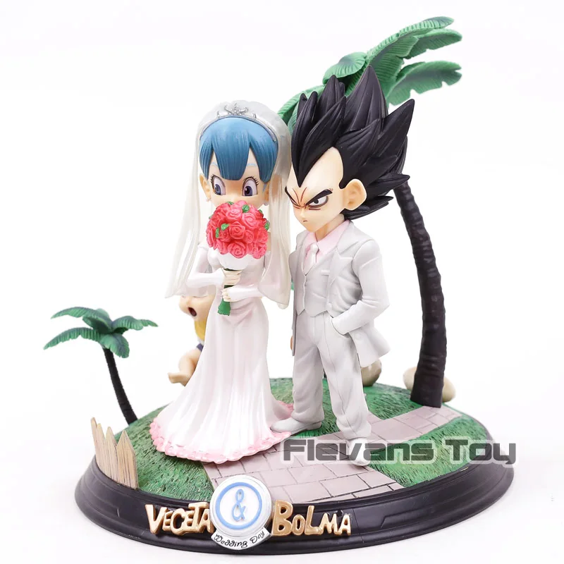 Dragon Ball Vegeta Bulma Wedding Day with Trunks Baby PVC Statue Figure ...