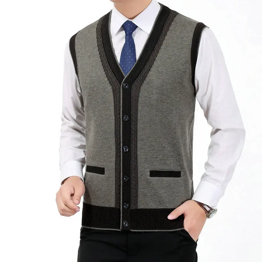 Sweaters BOTVELA Mens Casual Knit Sweater Vest V-Neck Button-Down ...