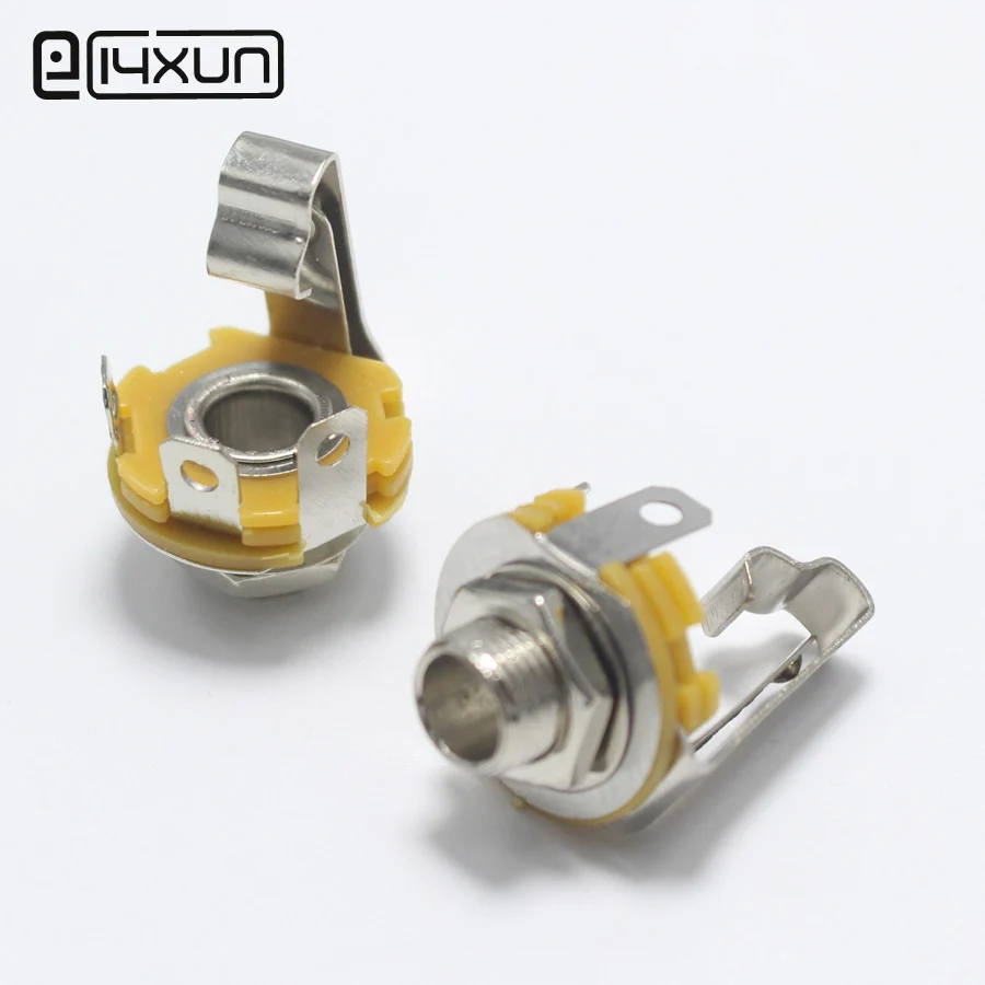 5pcs-6-35mm-Single-Track-with-Switch-Electric-Bass-Guitar-Jack-Audio-AC ...