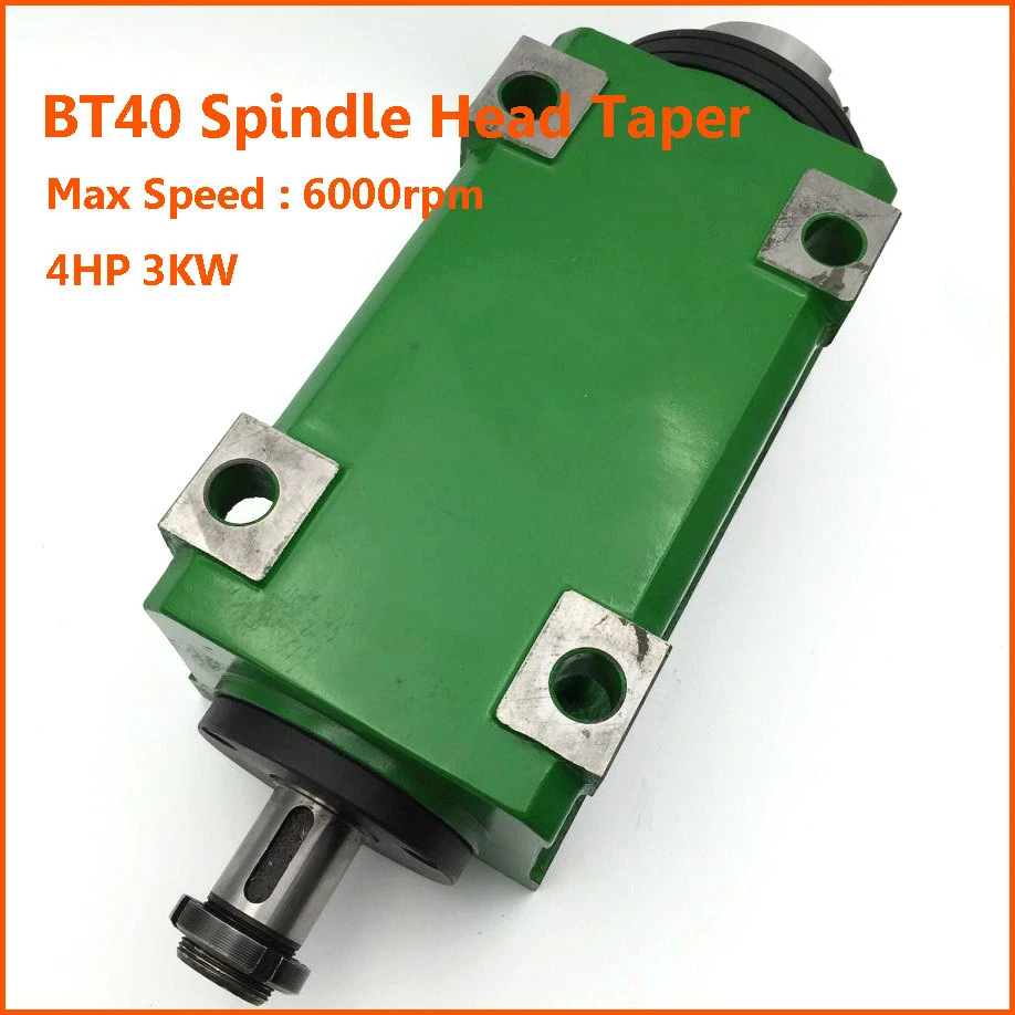 3KW Spindle Head BT40 Taper Power Head Unit 4HP Max Speed 6000rpm for ...