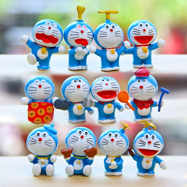 12pcs/lot Doraemon Figures Japanese Anime Doraemon Action Toy Figures ...