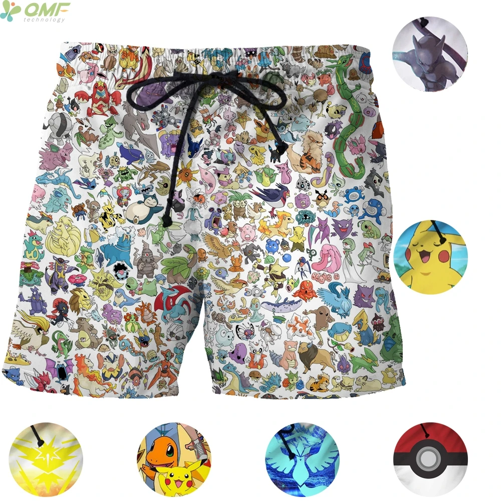 ALL Pokemon Print Men Shorts Casual Harajuku Man's Fashion Short Pants ...