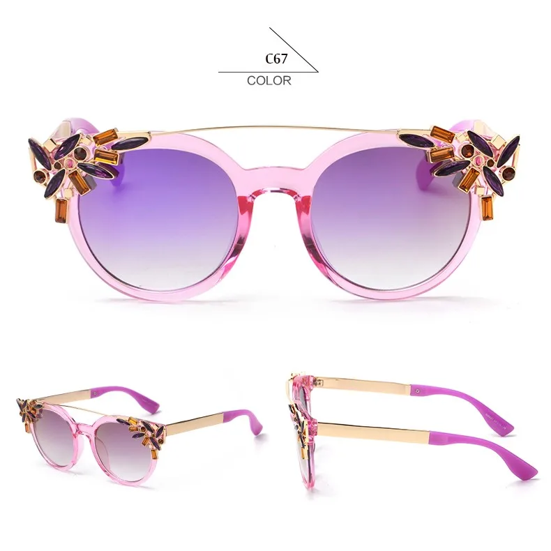 Womens Fashion Summer Sunglasses With Crystal Decoration