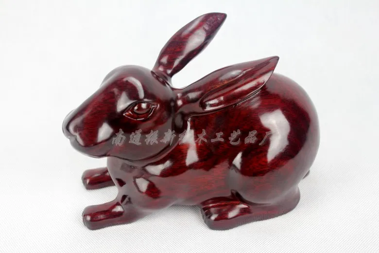 Promotional price of woodcarving decoration Feng Shui rabbit sculpted ...