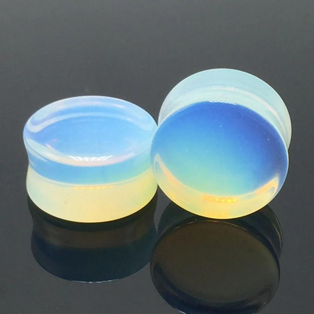 Opal Stones Expander Women Plugs and Tunnels Jewelry Trendy Round ...