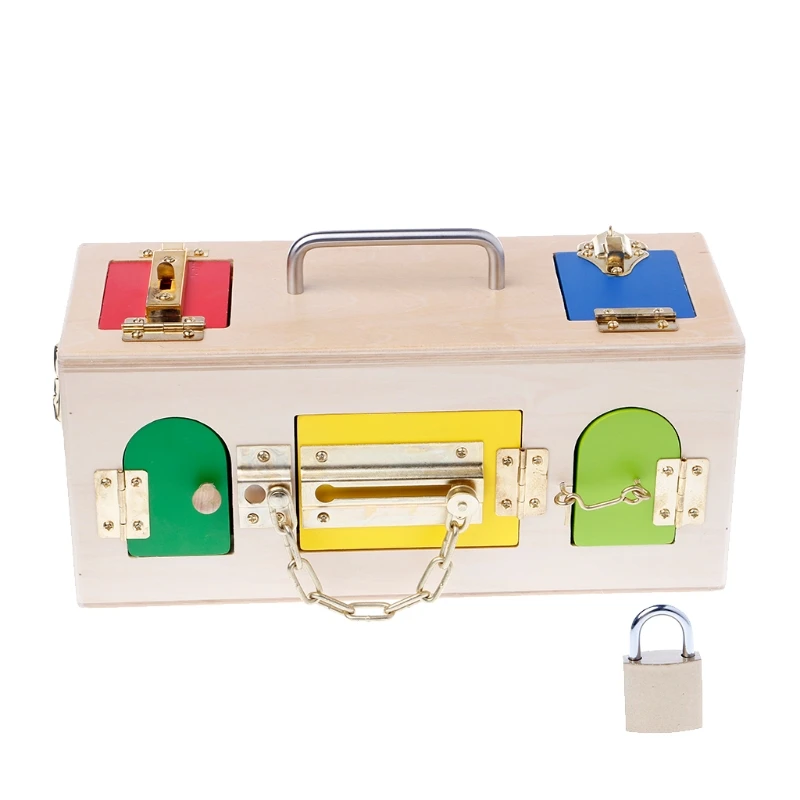 Montessori Colorful Lock Box Kids Children Educational Preschool ...