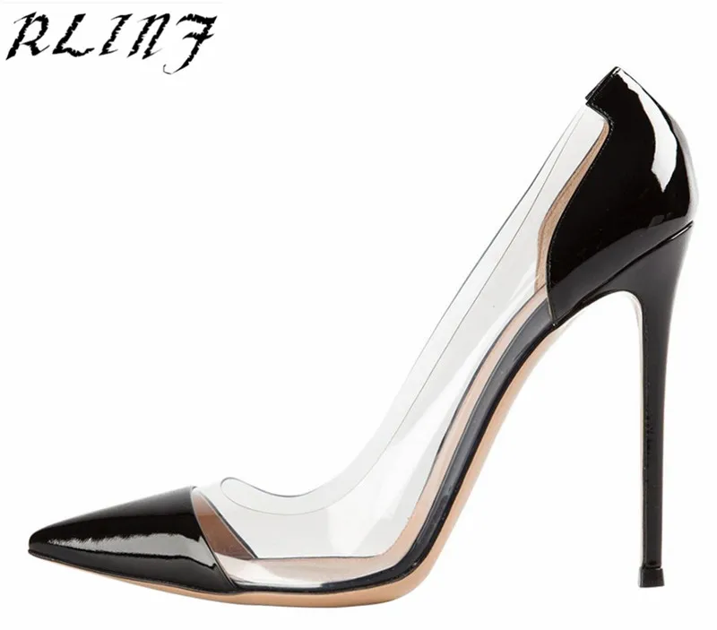 RLINF Women High Heel Wedding Pointed Toes Leather Tip Stitching ...