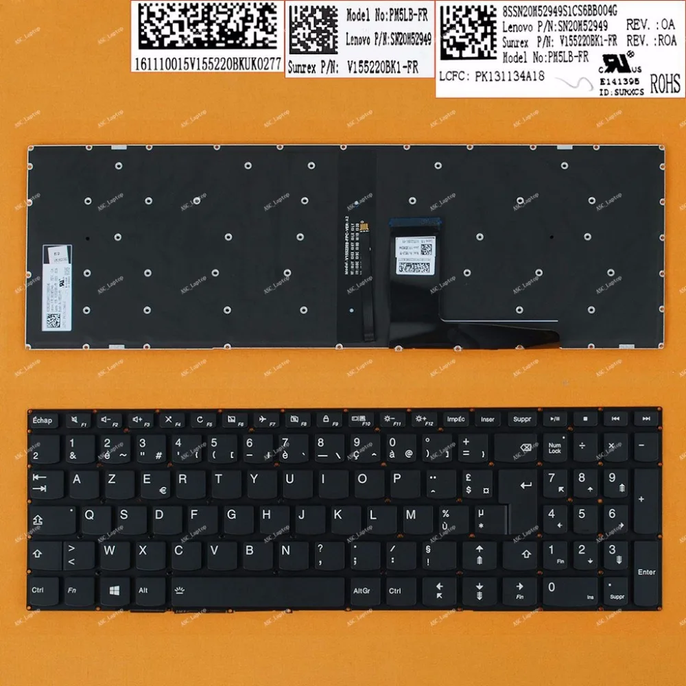 New FR French Clavier Keyboard For Lenovo IdeaPad 310 15ABR 310 15IAP ...