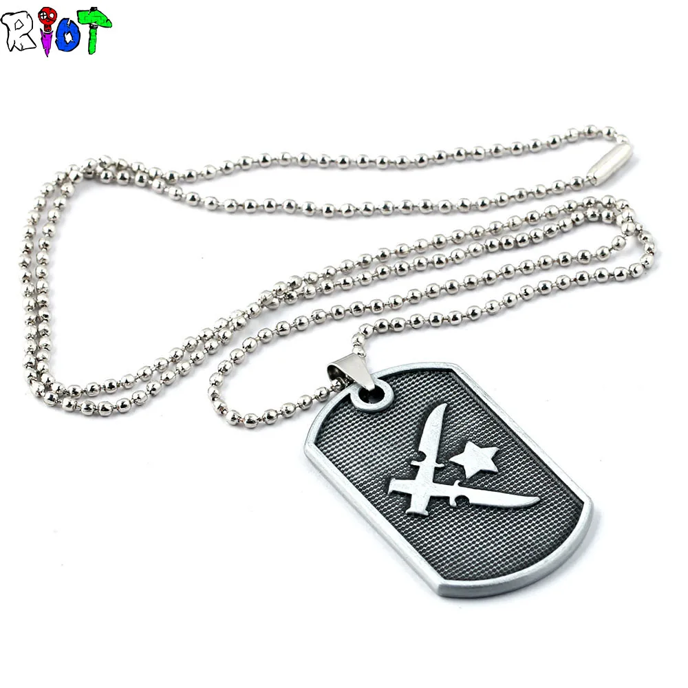 מוצר - New Stainless Steel Cs Go Necklace Counter Strike Name Tag ...