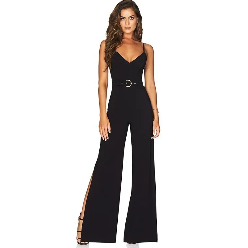 Muxu Black Rompers Womens Jumpsuit Body Feminino Sexy Backless Elegante