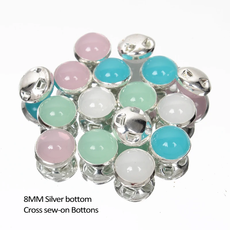 New Fine Opal Pearls Cross sew on Bottons Silver edge Resin Pearl ...