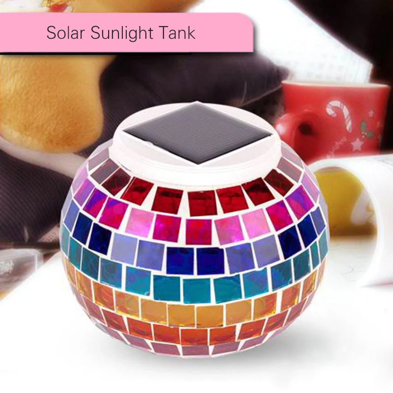Solar Light Broken glass Mosaic pattern Color Changing Fairy Light ...