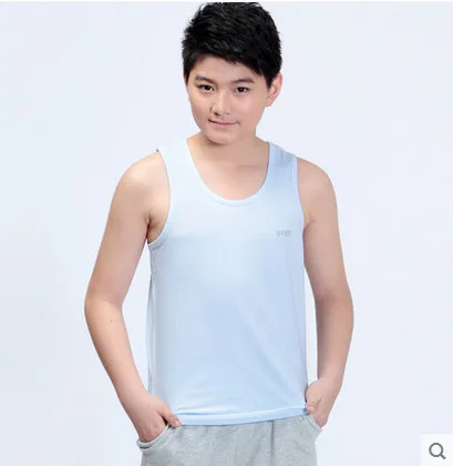 Summer Cool Boys Vests Kids Tank Top Teenagers Children Clothing Slim ...
