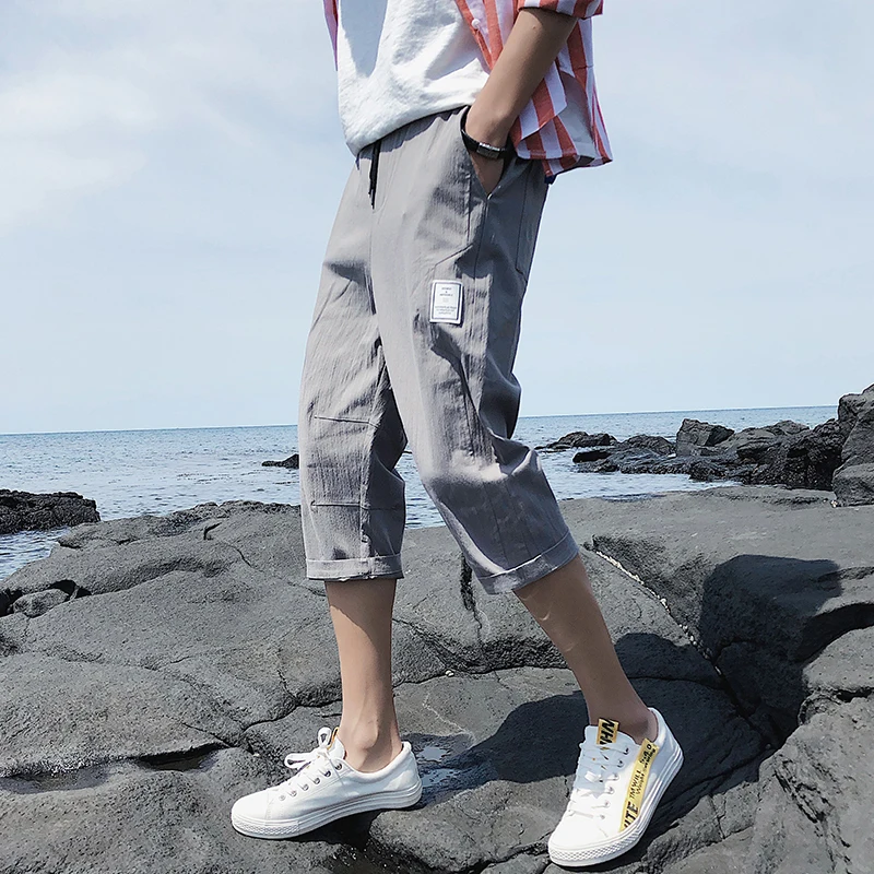 New style loose Men's Calf Length Pants autumn male Fashion leisure ...