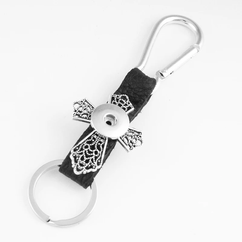 Cross Vintage genuine leather 18mm snap button jewelry key chain ...