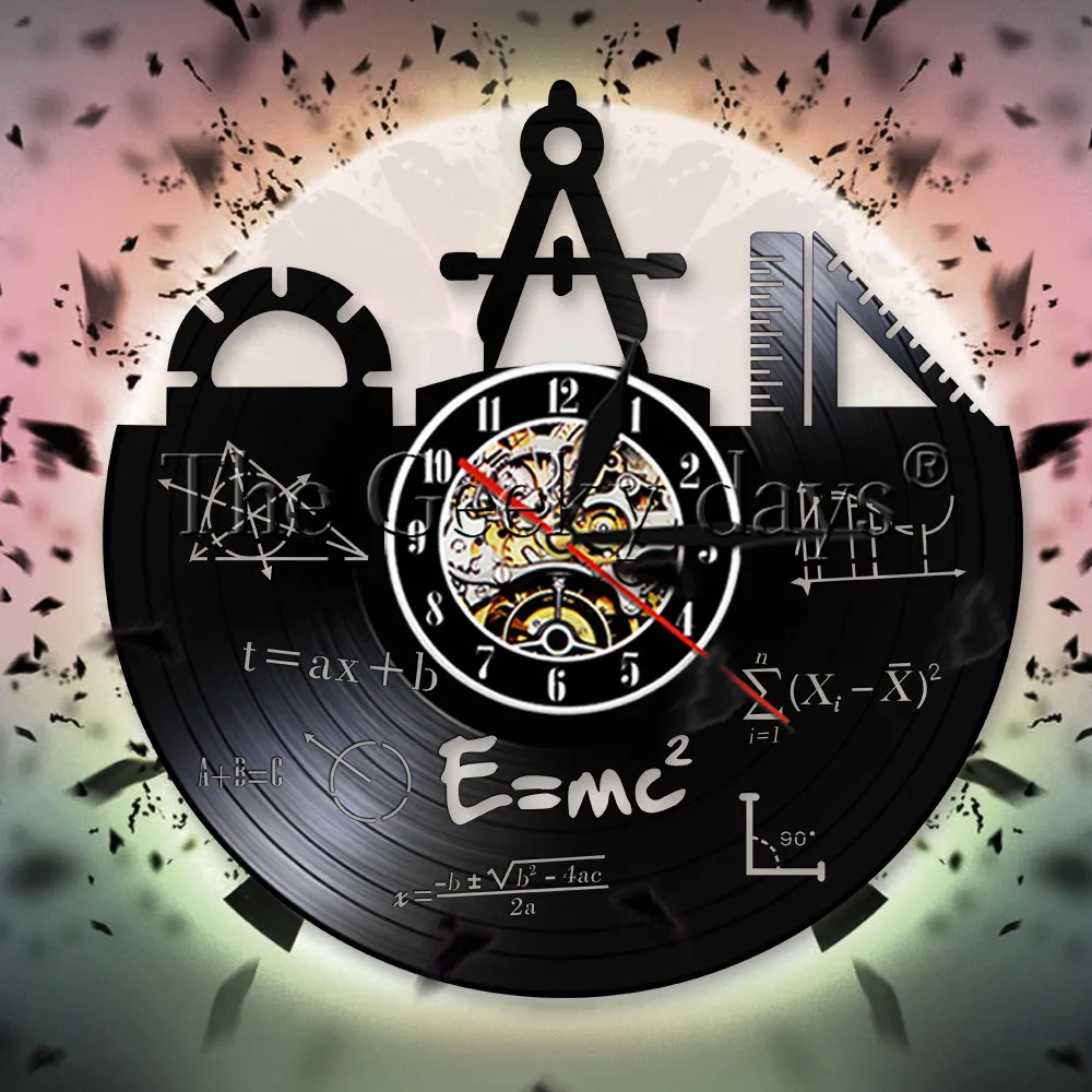 Math Formula Wall Clock Pythagorean Theorem Classroom Quadratic Formula ...