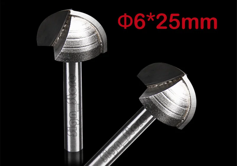 2pcs 6*25mm Round Bottom Nose Engraving Bits Wood Engraving Router Bits ...