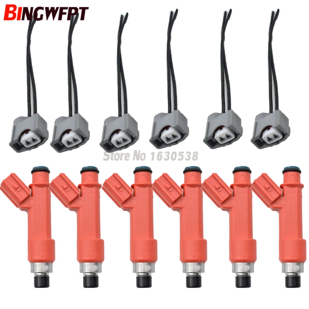6pcs-lot-fuel-injectors-1001-87F90-With-plugs-E85-High-performance ...