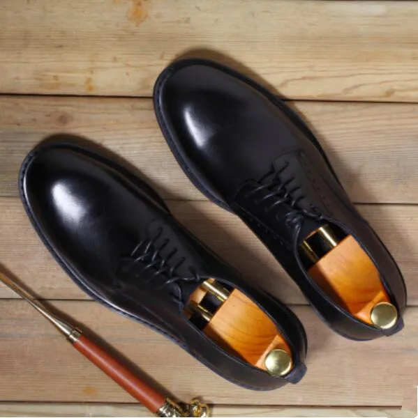 round toe man genuine leather dress oxfords 2018 spring autumn military ...
