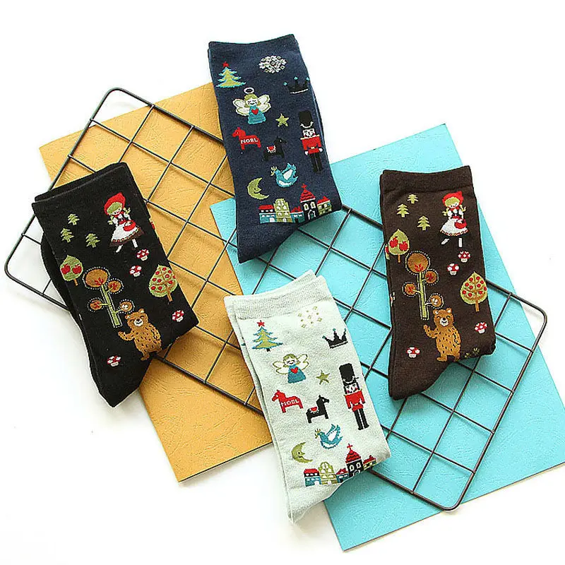 2015 New Winter Korean Fairy Tale Cartoon Socks Kawaii Women Little Red ...