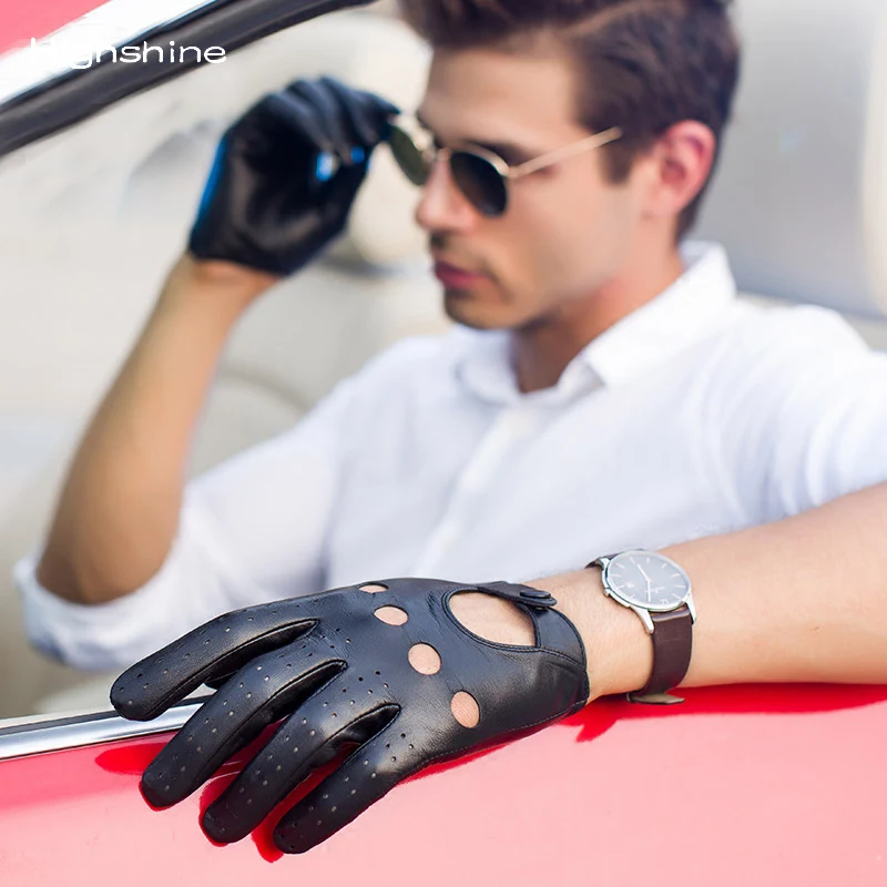 HIGHSHINE-luxury-Genuine-Driving-Gloves-For-Men-Unlined-Touch-Screen ...