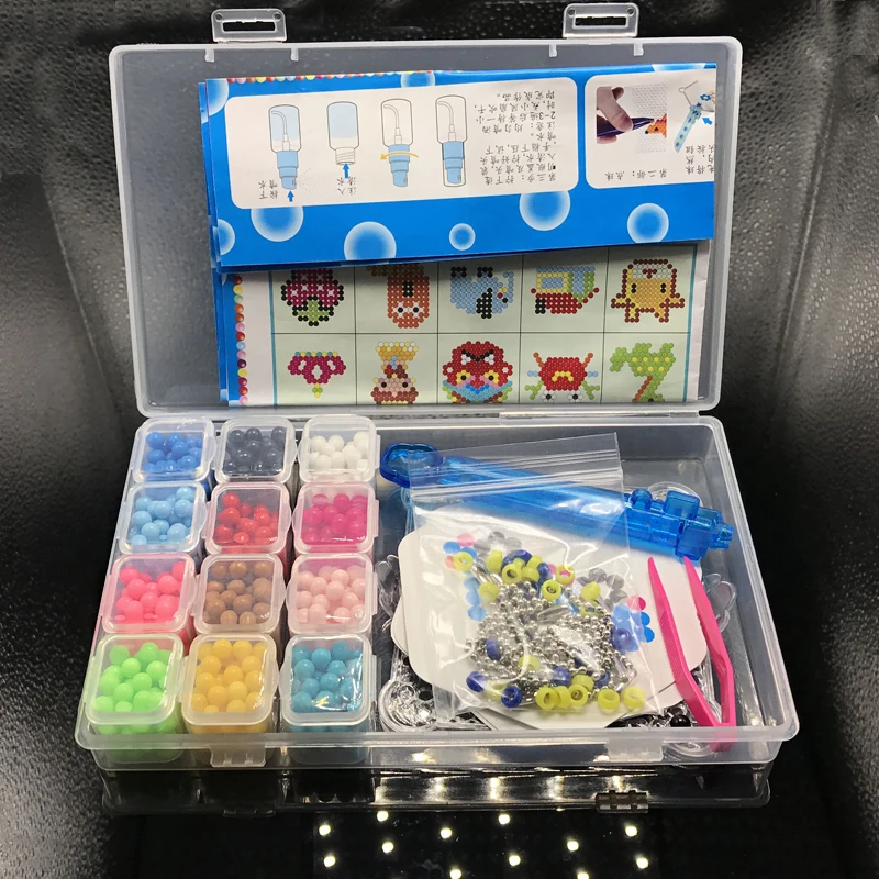 חידות - 600PCS Water Spray Aqua Beads Toys Sticky Perler/Fuse Beads ...