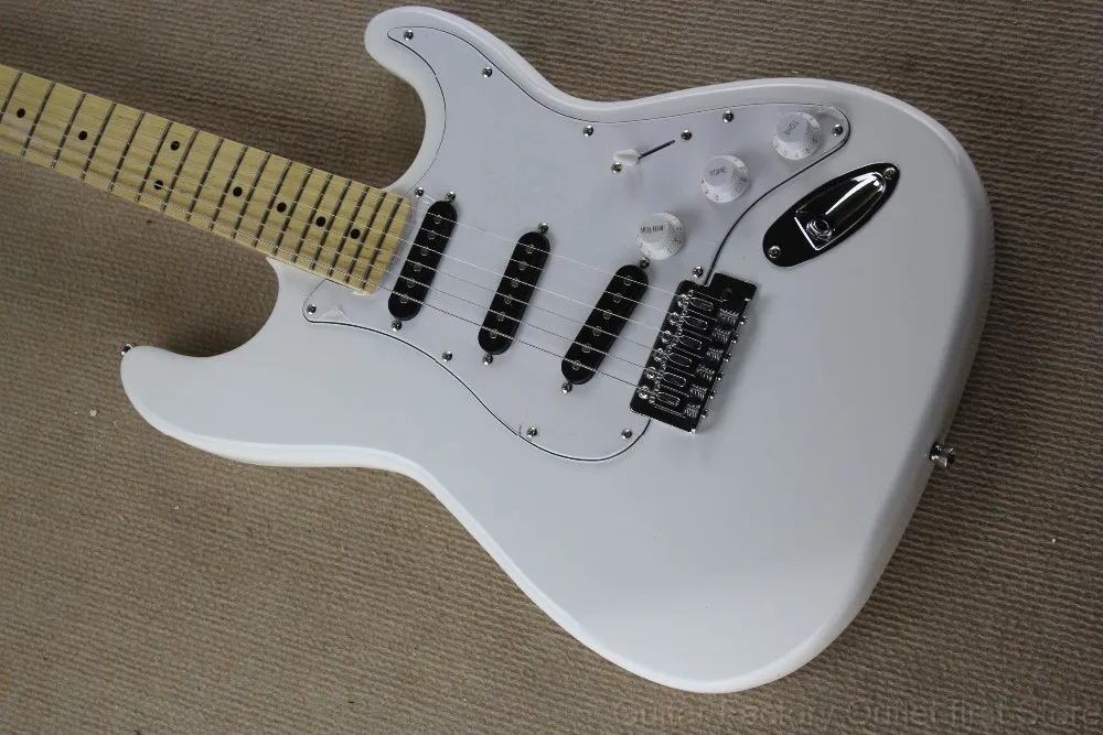 Factory store white stratocaster signature black pickups fretboard 6 ...