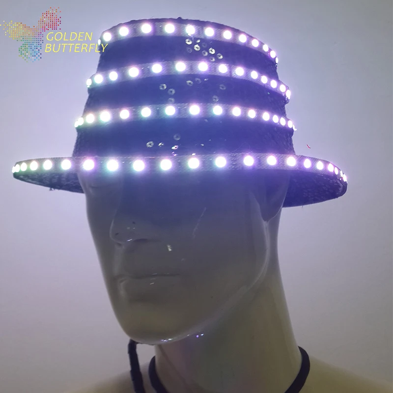 LED Hat 2017 New luminous glowing Men/Unisex Vintage Blower Jazz Hat ...