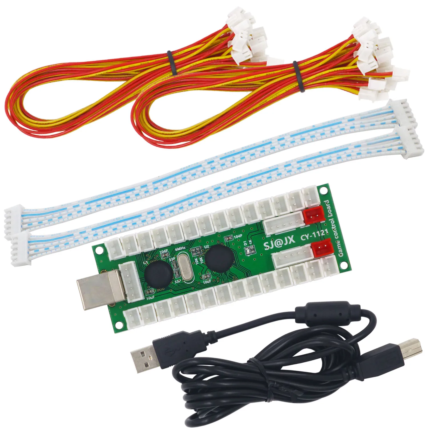 Zero Delay USB Controller Encoder SJ@JX 2 Player Arcade Game LED DIY ...