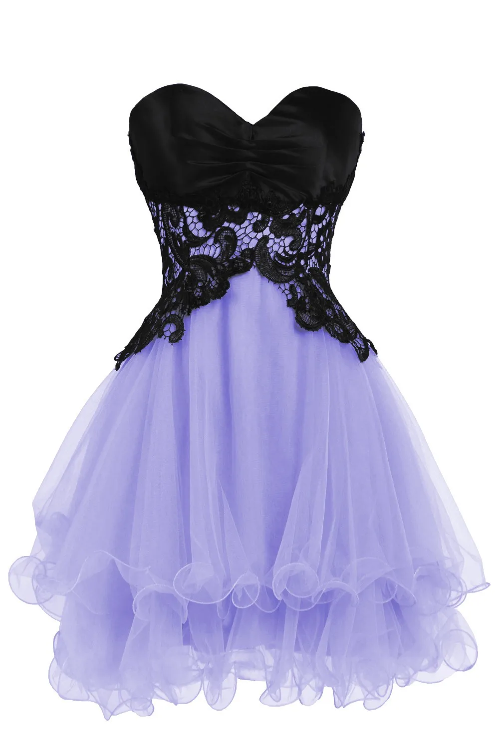 Vestidos de dama de honor de tul negro y morado, vestidos cortos hasta ...