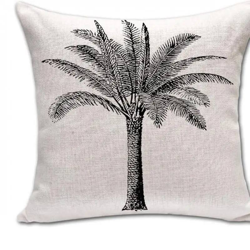 New Foreign Trade Wholesale Style Abstract Coconut Tree Linen 45cm*45cm ...