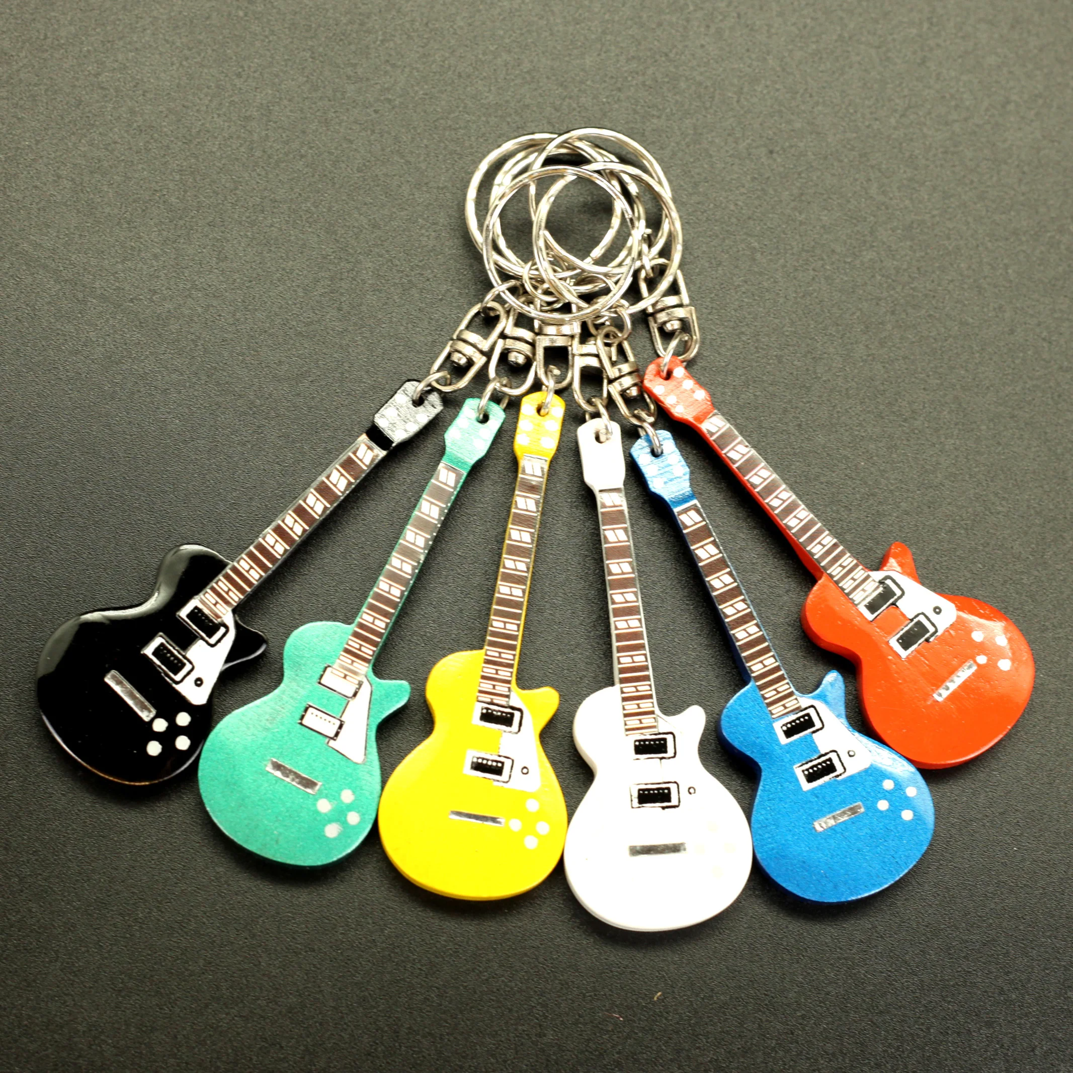 KEYRING 004 Wooden Handcrafted Guitar Keychain LP (LesPaul) Shape Key ...