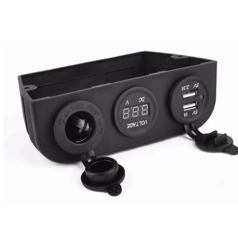 Cargador USB Dual de 5V/3.1A para coche, voltímetro, encendedor de cigarrillos, 12v 24V ...