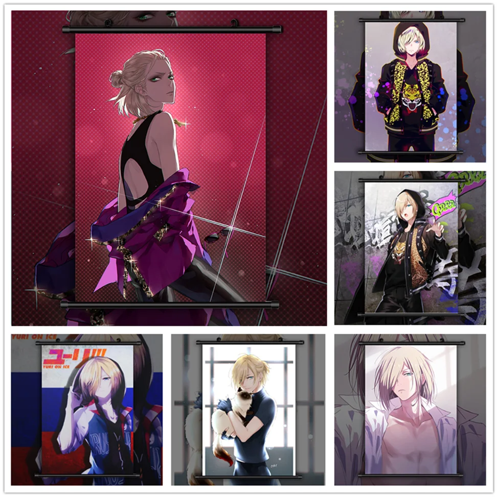 Póster de pared de manga de Anime Yuri On Ice Plisetsky, desplazamiento ...