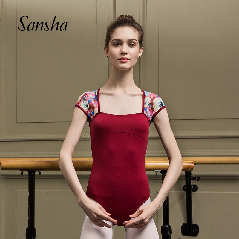 Sansha Adult Cap Sleeve Ballet Leotard With Printed Mesh Professional ...