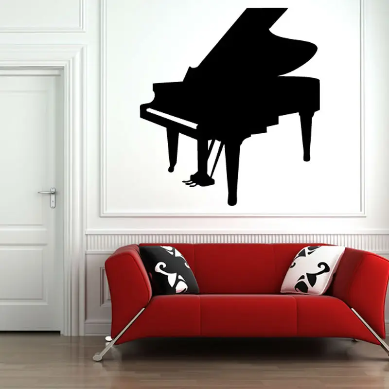 Living Room Wall Decor Mural Musical Instruments Piano Wall Stickers ...