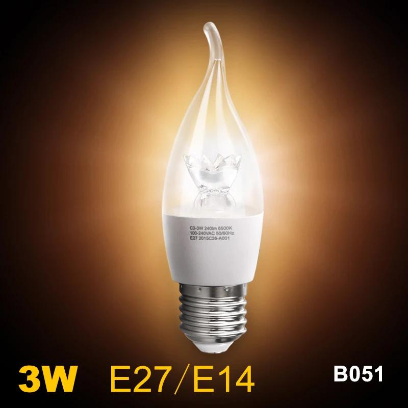 Hot sell LED Candle Lights bed side lamp desk Bulb 3W 5W AC 110V 220V ...