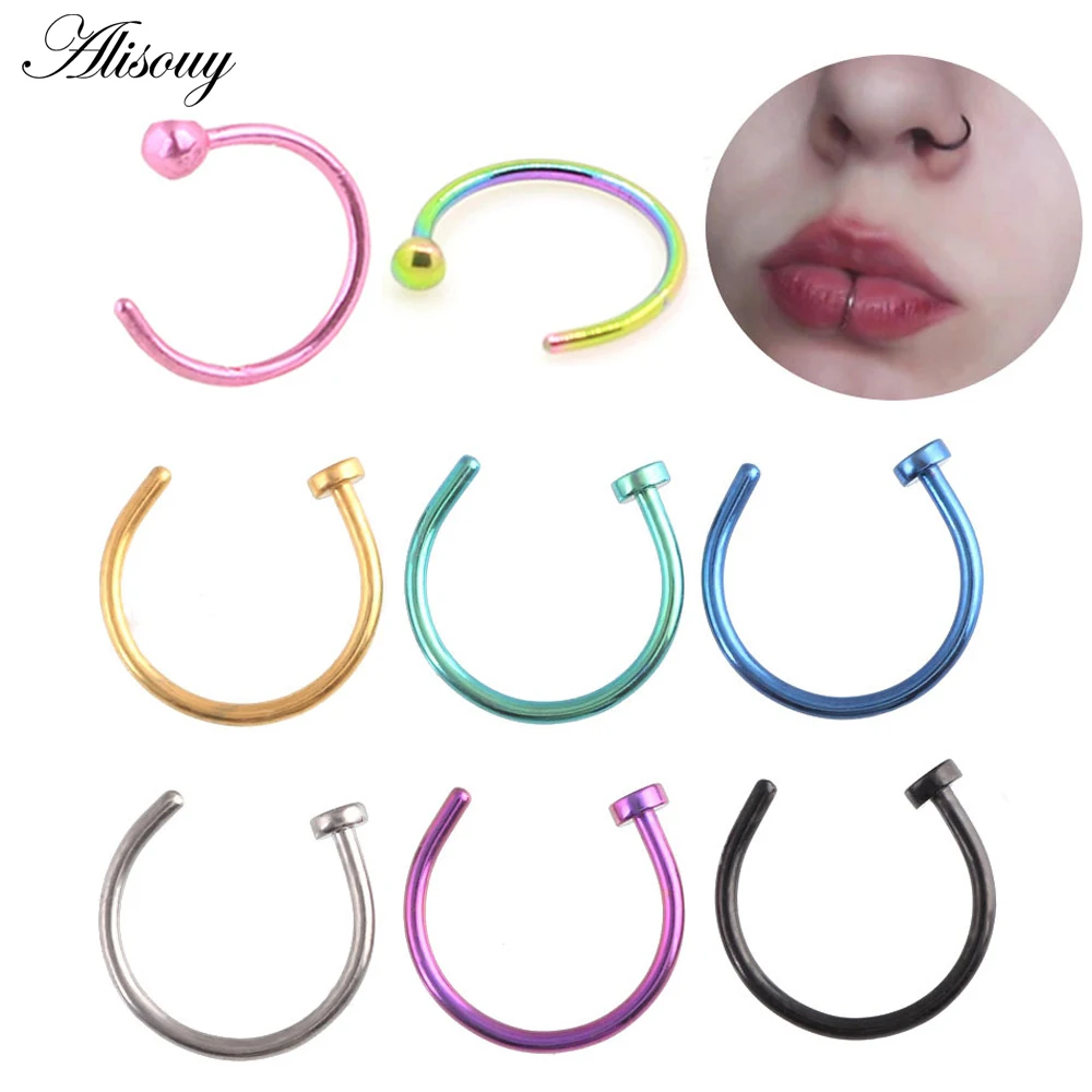 Alisouy-1PC-Fake-Nasenring-Labret-Lippenring-C-Clip-Lippenpiercing ...