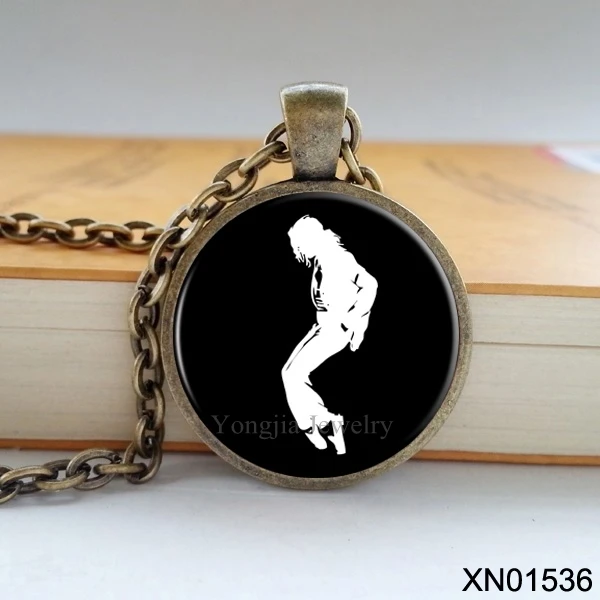 Free shipping MJ michael jackson jewelry zinc alloy glass retro ...