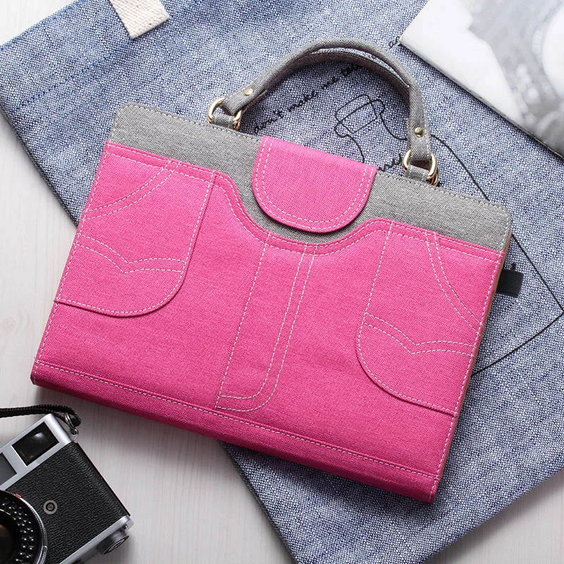 For iPad mini4 mini5 Ladies Handbag Denim Tablet Leather Case Fashion ...