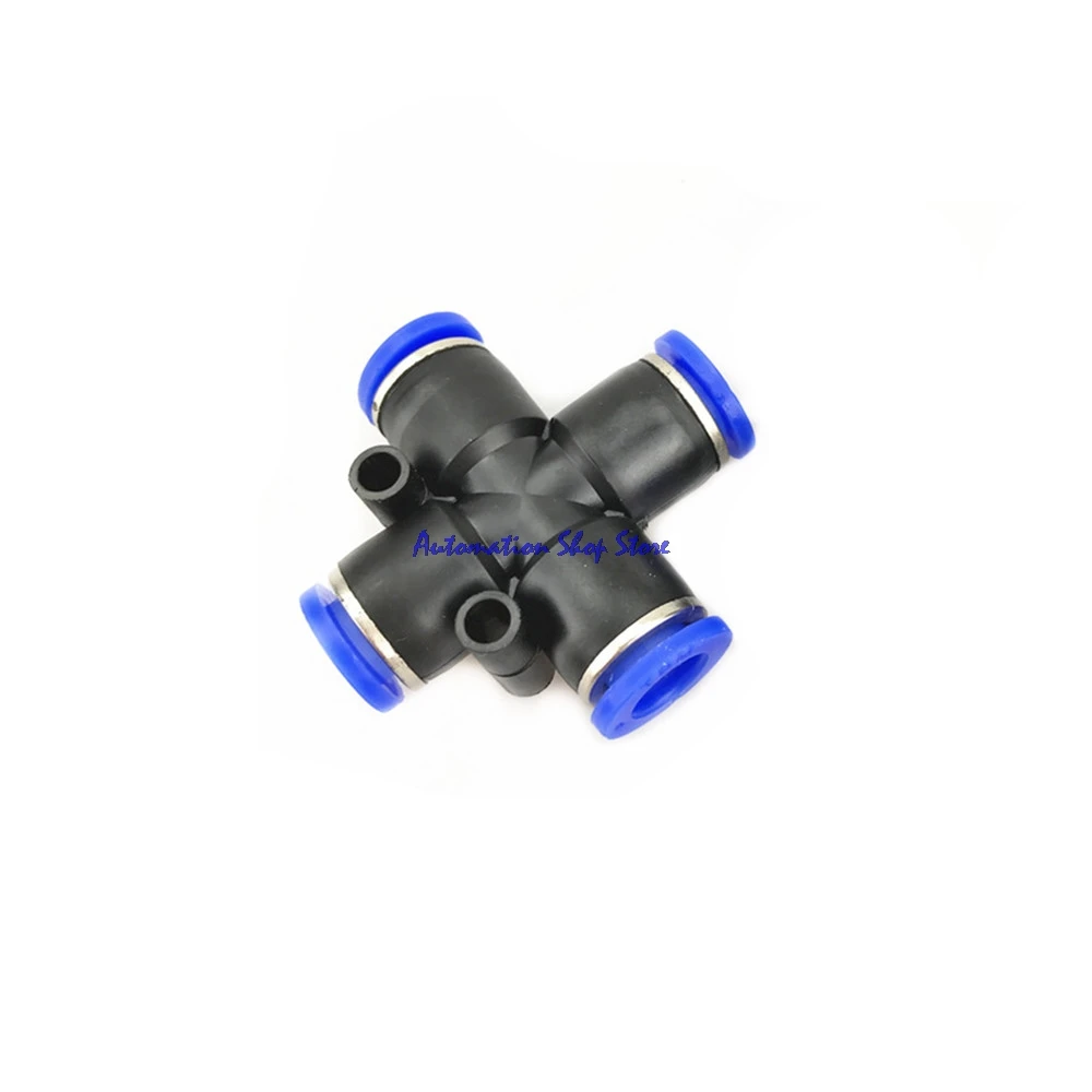 5Pcs 4mm 6mm 8mm 10mm 12mm 4 Way Cross Union Pneumatic Tube Push in ...