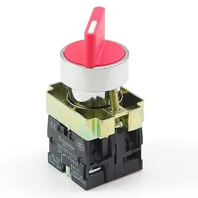 1PCS 22mm 1NO 1NC red selector selecter rotory pushbutton switch|switch ...